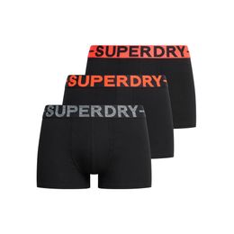 Superdry Boxershort 3er Pack in Schwarz/Orange | Gr.: M