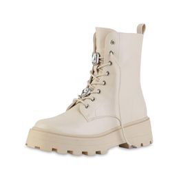 VAN HILL Schn&uuml;rstiefeletten Erica in Beige | Gr.: 37
