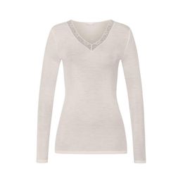 Hanro Longsleeve Woolen Lace in misty white | Gr.: M