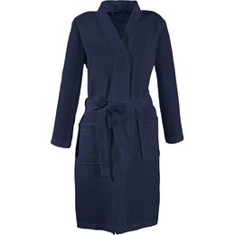 Erwin M&uuml;ller Erwin M&uuml;ller Piqu&eacute; Unisex-Bademantel kurz Hohenfels in marine | Gr.: M