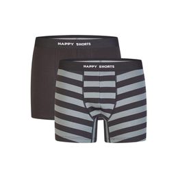 Happy Shorts 2er-Set: Boxershorts in Schwarz/ Grau | Gr.: M