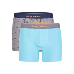 Happy Shorts 2er-Set: Boxershorts in Hellblau/ Grau | Gr.: XL