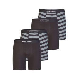 Happy Shorts Boxer Jersey Long in schwarz, grau | Gr.: L