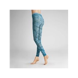 Hudson Feinstrumpfleggings Floral Blumenmuster in Jeans blue | Gr.: 36-38