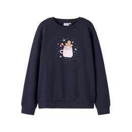 name it Sweatshirt 'NKFVISMAS' M&auml;dchen Gr&ouml;&szlig;e 134/140 navy / rosa / rot / wei&szlig;
