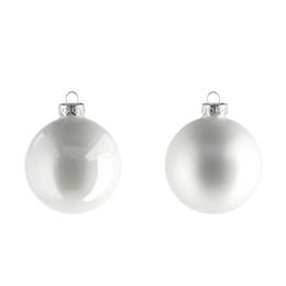 Höffner Weihnachtskugel 6er Set weiß Glas,Aluminium Ø: 8 » Höffner