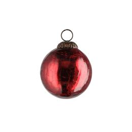 H&ouml;ffner Weihnachtsbaumkugel Craquele &brvbar; rot &brvbar; Glas,Metall &Oslash;: 7.5 &raquo; H&ouml;ffner
