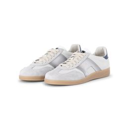 Santoni Low-Top Sneaker - Heren DBS Olympic Sneaker Wit/Grijs - Gr. 44,5 (EU) - in Wei&szlig; - f&uuml;r Damen