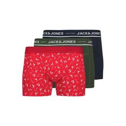 Jack & Jones JACK & JONES Boxershorts 'JACDEER' Herren Gr&ouml;&szlig;e L nachtblau / oliv / blutrot / wei&szlig;