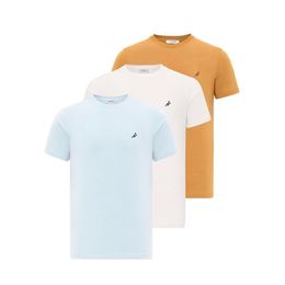Moxx Paris T-Shirt Herren Größe XXXL hellblau / pastellorange / weiß