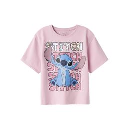 name it T-Shirt 'NKFNyri Stitch' Mädchen Größe 146/152 hellblau / altrosa / hellpink / silber