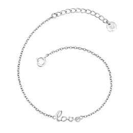 Glanzst&uuml;cke M&uuml;nchen GLANZST&Uuml;CKE M&Uuml;NCHEN Gliederarmband &raquo;GSM247&laquo; aus Sterling Silber silber none Romantisches Armband mit Spruch "love"