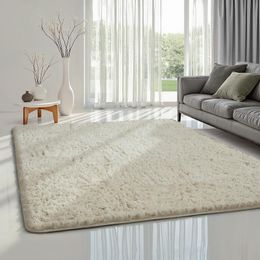 the carpet Teppich »Soft Shaggy« rechteckig 35 mm Höhe Flauschiger Hochflor Teppich, Wohnzimmer, Anti-Rutsch Unterseite Creme Obermaterial: 100%...