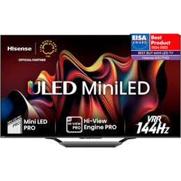 HISENSE Mini-LED-Fernseher »65U7NQ« 164 cm/65 ′′ Smart-TV 4KUHD, ULED, Mini LED schwarz Neue selbstladende Solarfernbedienung