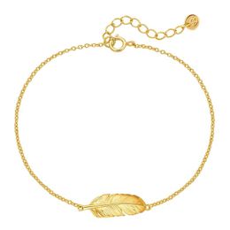 Glanzstücke München GLANZSTÜCKE MÜNCHEN Gliederarmband »GSM6027« Feder gelbgold none Damen-Armband mit Feder