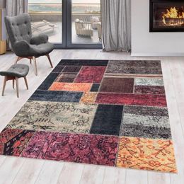 Ayyildiz Teppiche Teppich &raquo;FIESTA 4302&laquo; rechteckig 6 mm H&ouml;he L&auml;ufer, pflegeleichter Kurflorteppich, moderne Patchwork, Optik multi Obermaterial:...