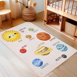 Ayyildiz Teppiche Kinderteppich »PLAY 2019« rechteckig 8 mm Höhe rutschhemmend, Motiv Weltall, Monde, Sonnensystem, Kurzflor Beige Obermaterial:...