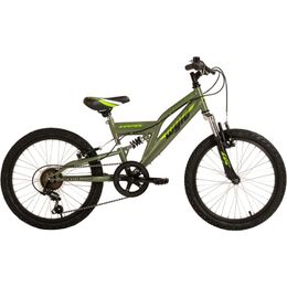 WYLD Kinderfahrrad »Kinder-Mountainbike Fully 20'' Zodiac grün 6 Gänge RH 31 cm« 6 Gang Kettenschaltung grün+schwarz