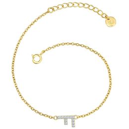Glanzstücke München GLANZSTÜCKE MÜNCHEN Gliederarmband »GSM1961« mit Buchstaben-Anhänger gelbgold + weiß none Frauen-Armband mit Buchstabenanhänger F