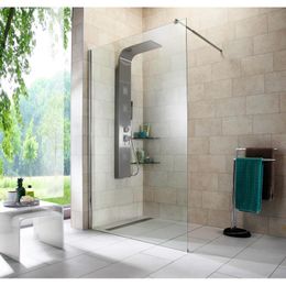 Welltime Walk-in-Dusche »Tropea light« Inklusive verstellbarem Wandarm chromfarben Elegantes schlichtes Design