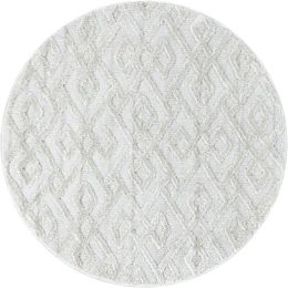 Ayyildiz Teppiche Teppich »PISA 4708« rund 20 mm Höhe auch rechteckig, Hoch Tief Struktur, Wohnzimmer, Schlafzimmer cream Obermaterial: 100%...