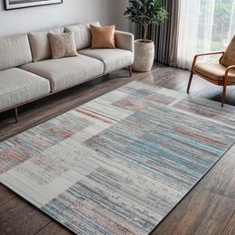 OTTO HOME Teppich »Ziven« rechteckig 8 mm Höhe Kurzflor, modern bunt pflegeleicht, Hoch Tief, Wohnzimmer creme Obermaterial: 100% Polyester B : 80...