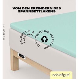 Schlafgut Spannbettlaken »EASY Jersey Elasthan Topper« MADE IN GREEN by OEKO-TEX Petrol Light Obermaterial: 95% Baumwolle, 5% Elasthan