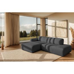 Andas Ecksofa »Myrland« Breite 222 cm, Chenille, Easy Clean Stoff, mit Kaltschaum gray