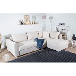 Collection AB Ecksofa »JANA XL-Sofa L-Form« inkl. Bettfunktion, Bettkasten und Bonnelfederkern beige