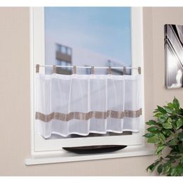 Home Wohnideen Scheibengardine »PLINKI« Schlaufen 1 Stk. tlg. Schlaufencafehaus, Voile, Strasssteine cappuccino Obermaterial: 100% Polyester 45 cm