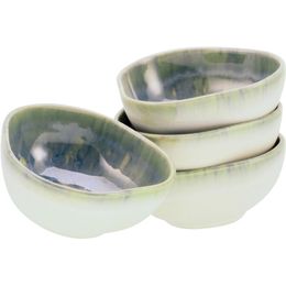 Creatable Dipschale »Yuki« 4 Stk. aus Steinzeug Reaktiv-Digitaldruck, jedes Stück ein Unikat, Ø 11, 5 cm Grün-Blau