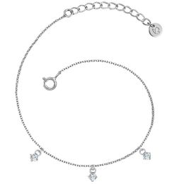 Glanzstücke München GLANZSTÜCKE MÜNCHEN Gliederarmband »GSM2020« Motiv Herz silber + weiß none Glamouröses Damen-Armband