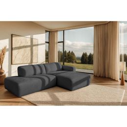 Andas Ecksofa »Myrland« Breite 222 cm, Chenille, Easy Clean Stoff, mit Kaltschaum gray