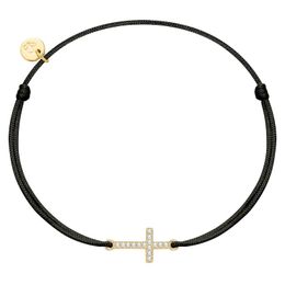 Glanzstücke München GLANZSTÜCKE MÜNCHEN Armband »GSM4015« mit Kreuz gelbgold + weiß none Trendiges Textilarmband für Damen mit Motiv Kreuz