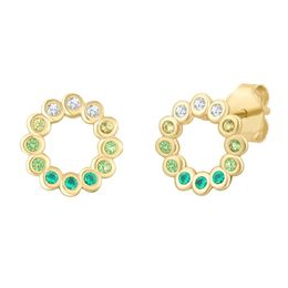 Glanzst&uuml;cke M&uuml;nchen GLANZST&Uuml;CKE M&Uuml;NCHEN Paar Ohrstecker &raquo;Set: AV276&laquo; mit Zirkonia gelbgold + wei&szlig; 9,8 Damen-Ohrstecker