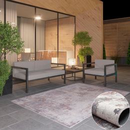 OTTO HOME Teppich &raquo;M&uuml;lenen&laquo; rechteckig 10 mm H&ouml;he Kurzflor, modernes Design, waschbar, In- und Outdoor geeignet grau/braun/terrakotta Obermaterial:...