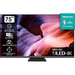HISENSE Mini-LED-Fernseher »75U8KQ« 189 cm/75 ′′ Smart-TV anthrazit Quantum Dot Color, Dolby Atmos, Hi-View Engine