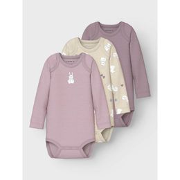name it Body »NBFBODY 3P LS SUMMR SAND RABBIT NOOS« Packung, 3 Stk. tlg. Summer Sand 56 - N-Gr N-Gr 56 Body von name it für Mädchen
