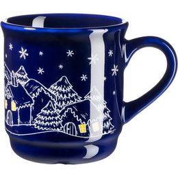 Mäser MÄSER Becher »Glühweinbecher mit weihnachtlichem Motiv, aus Steinzeug« 12er Set blau