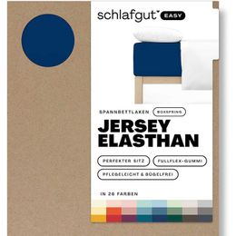 Schlafgut Spannbettlaken »EASY Jersey Elasthan Boxspring« MADE IN GREEN by OEKO-TEX Blue Deep Obermaterial: 95% Baumwolle, 5% Elasthan