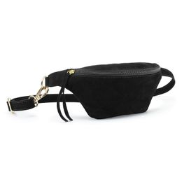 ELBSAND Bauchtasche »Umhängetasche« aus Leder, Brusttasche, Schultertasche, Crossbody Bag schwarz