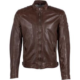Mauritius Lederjacke »GMArrian« Reißverschluss, Ziersteppungen antique brown 68