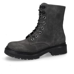 Dockers by Gerli Schnürboots Biker Boots mit Reißverschluss dunkelgrau-schwarz 38 38 Lässiger Dockers Schnürboots mit Blockabsatz