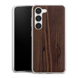 DeinDesign Galaxy S23 Handy Silikon Hülle Case transparent Handyhülle Nut Tree Wood Wooden Look Silikon Case