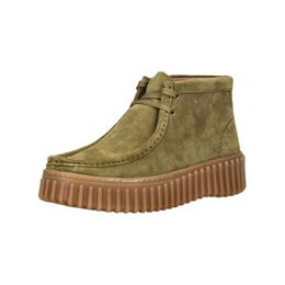 Clarks Schnürstiefelette »Stiefelette Veloursleder« Olive 40 40 Verschluss: Schnürung