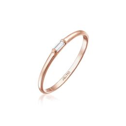 Elli Premium Verlobungsring »Verlobungsring Topas Weiß 750 Rosegold« Rosegold 52 mm Verlobungsring für Damen mit rechteckigem Topas