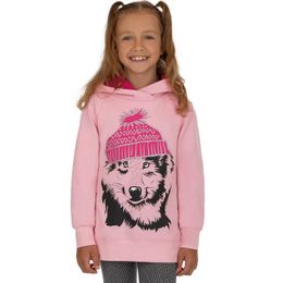 TRIGEMA Kapuzensweatshirt »Kapuzenpulli mit großem Wolf-Motiv« rosé 140 140 Leichte Sweat-Qualität
