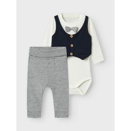 name it Body »NBMADAM LS BODY SET NOOS« Set, 2 Stk. tlg. Dark Sapphire Detail:W. STRIPE PANT 80 - N-Gr N-Gr 80 Body mit Hose von name it für Jungen