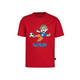 TRIGEMA T-Shirt »T-Shirt Fußball-Raudi« 1 Stk. tlg. kirsch 116 116 Single-Jersey