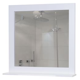 Mendler Wandspiegel HWC-F75, Badezimmer Badspiegel Spiegel, Ablagefl&auml;che Landhaus 58x59x12cm wei&szlig; ~ Variante 70451